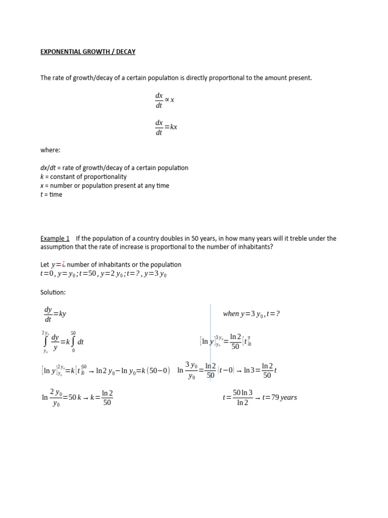 Exponential Growth & Decay 2, and Compound Interest | PDF | Applied ...