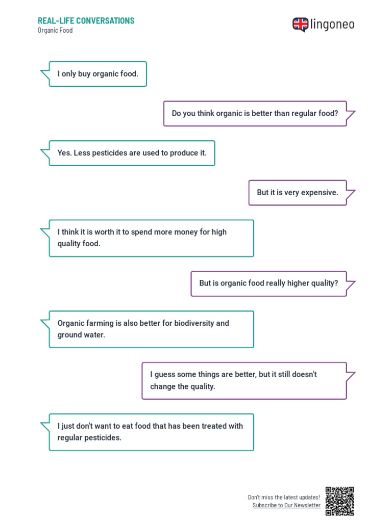 Organic Food - Dialogue | PDF