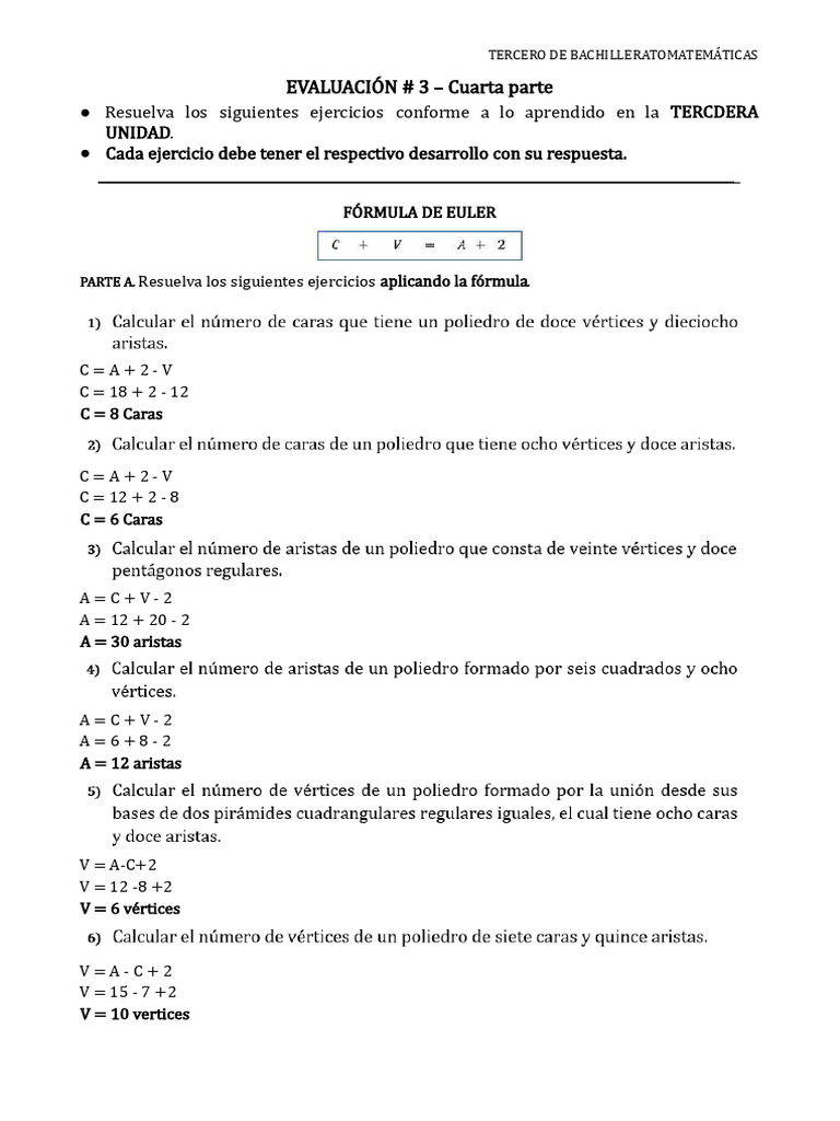 Ejercicios Resueltos de la Fórmula de Euler | PDF | Métodos y ...