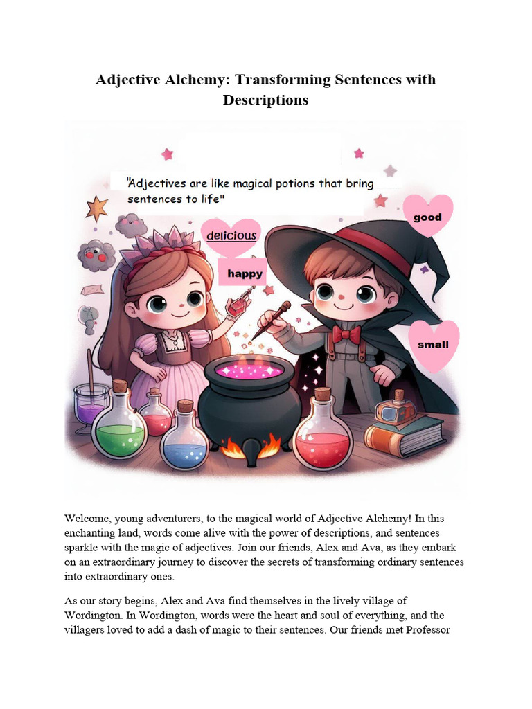 Adjective Alchemy - Transforming Sentences With Descriptions | PDF