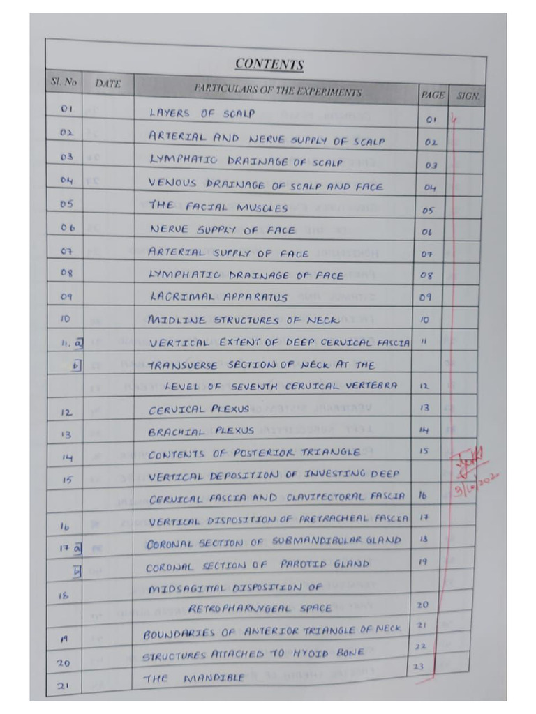 Gross Anatomy Record | PDF