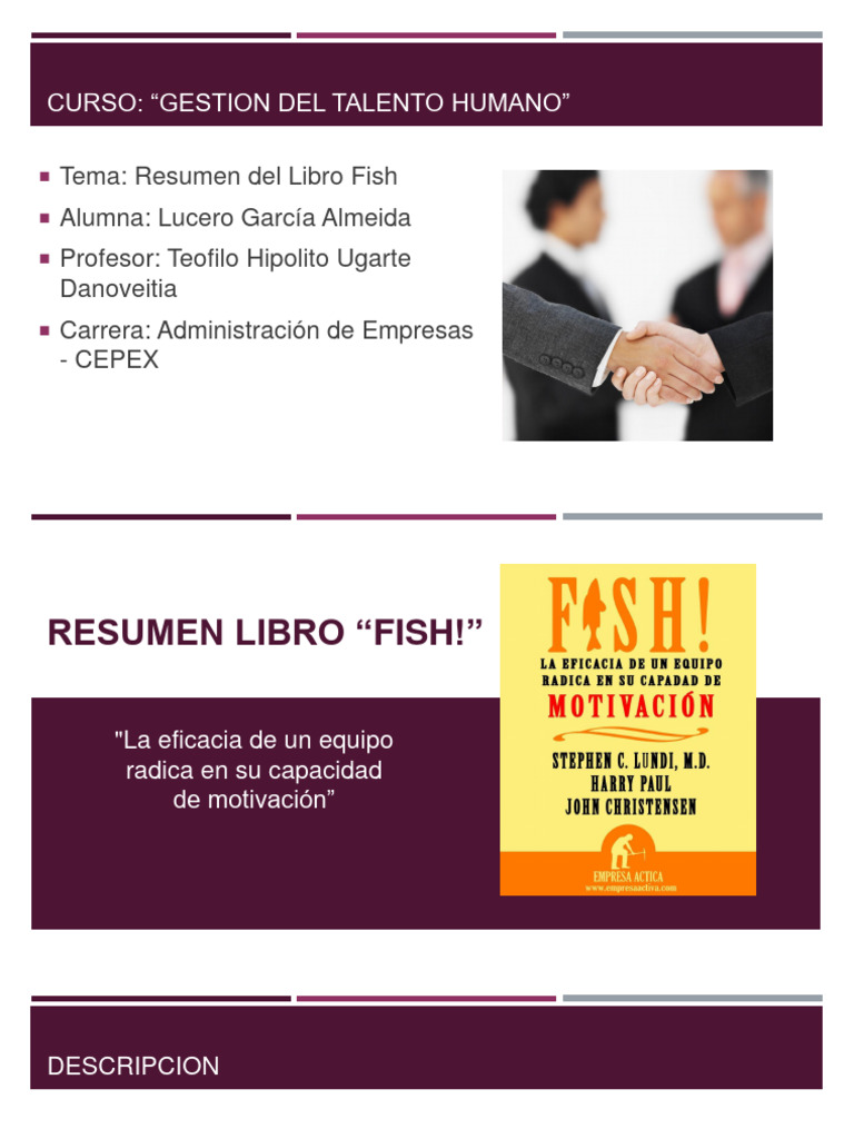 Resumen Libro Fish - Lucero Garcia - GDTH | PDF