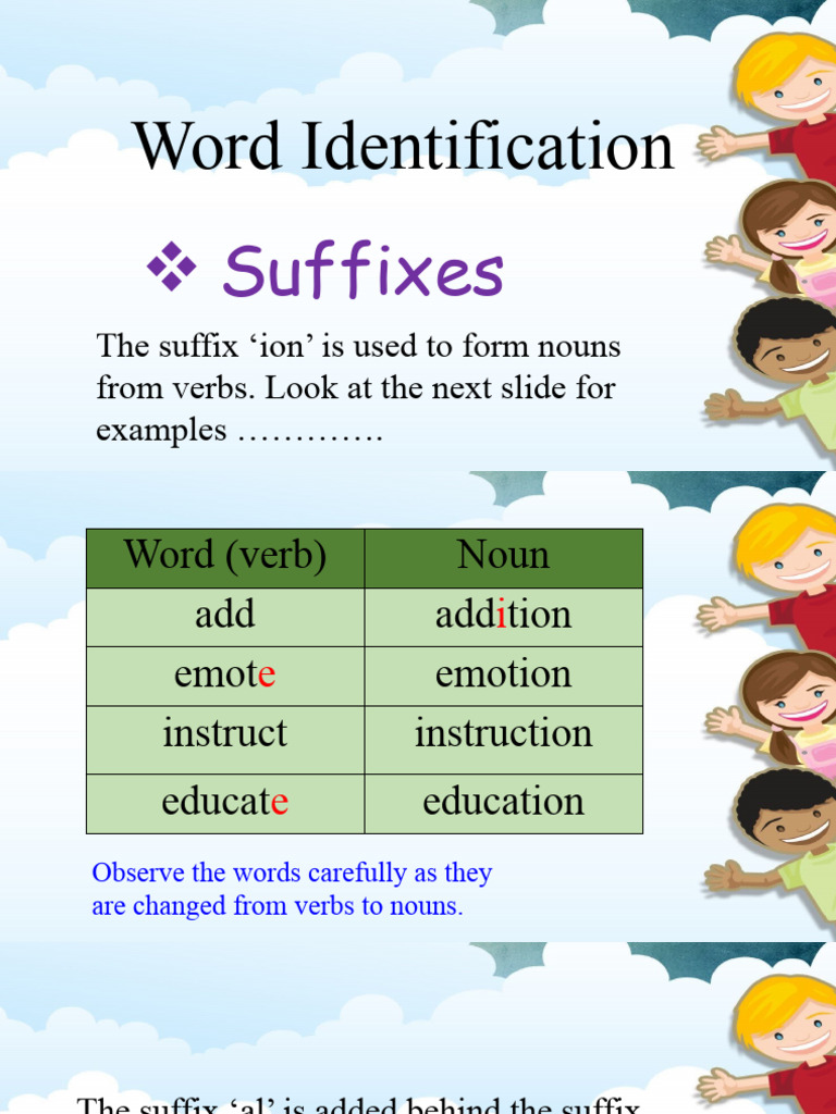 Word Identification Suffix | PDF