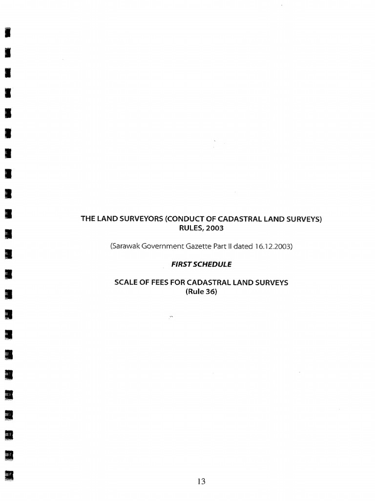 Scale of Fees For Cadastral Land Surveys | PDF