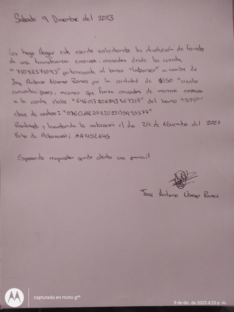 Devolucion De Fondos Claropay Pdf