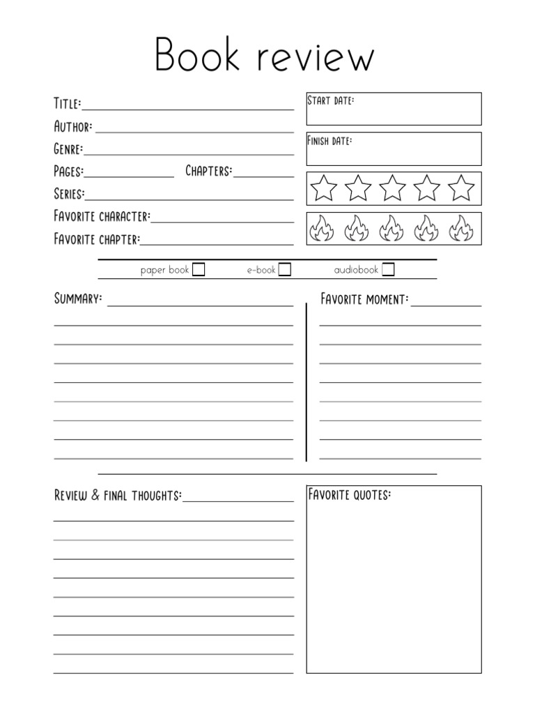 Book Review Simple Letter Size | PDF
