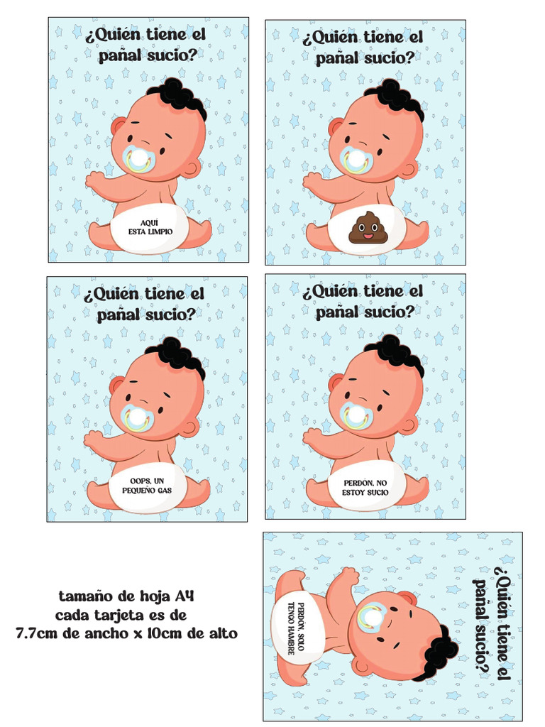 Tarjetas Juego Baby Shower | PDF
