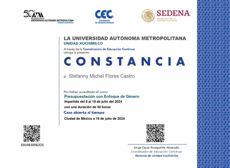 UAM-Constancia Stefanny | PDF