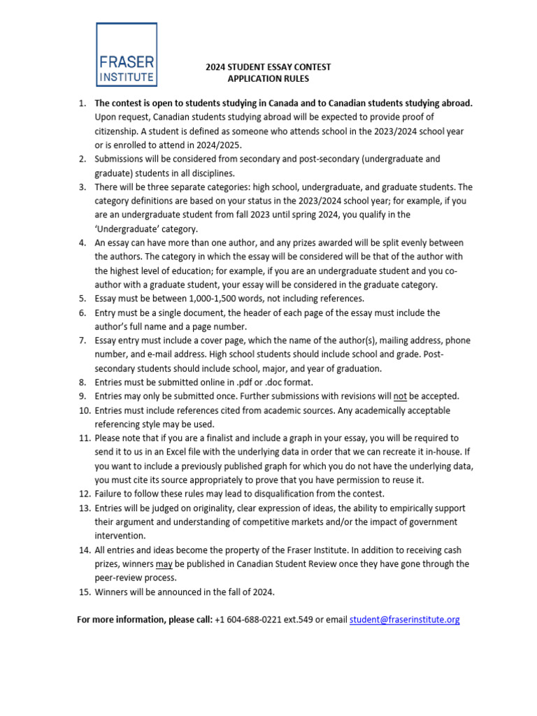 2024 Essay Contest Rules | PDF | Essays