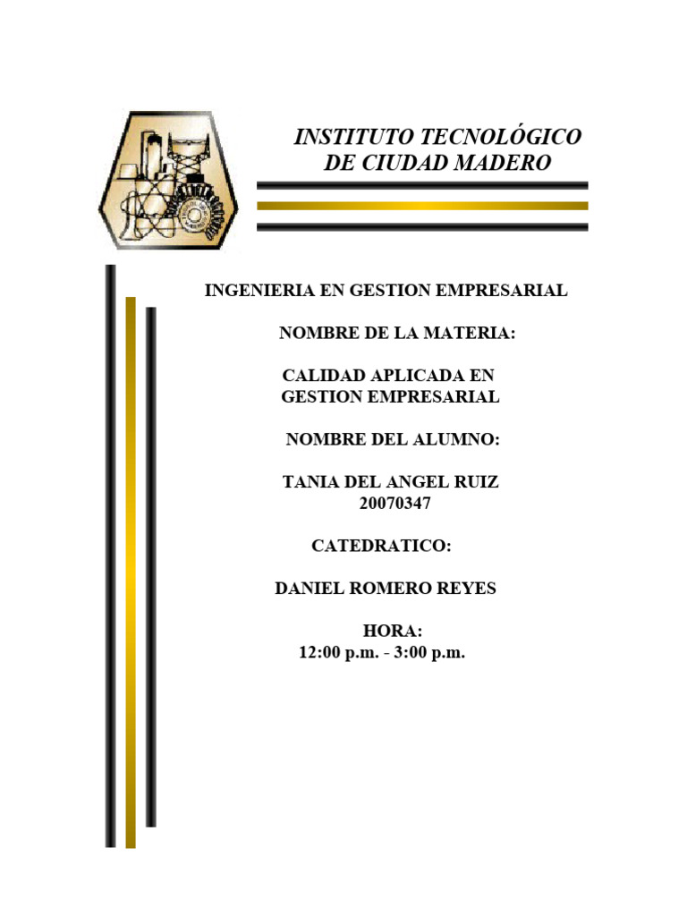 Hoja de Presentacion Tec Madero | PDF | Calidad (comercial) | Business