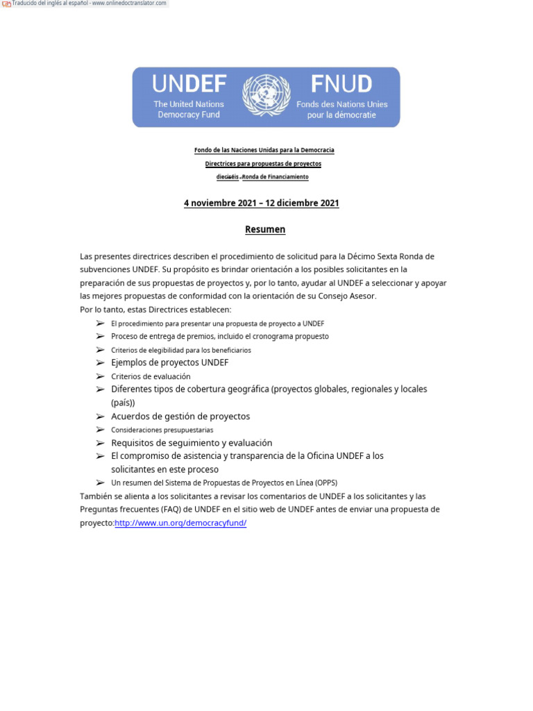 r16 Project Proposal Guidelines en - En.es | PDF | Organización no ...