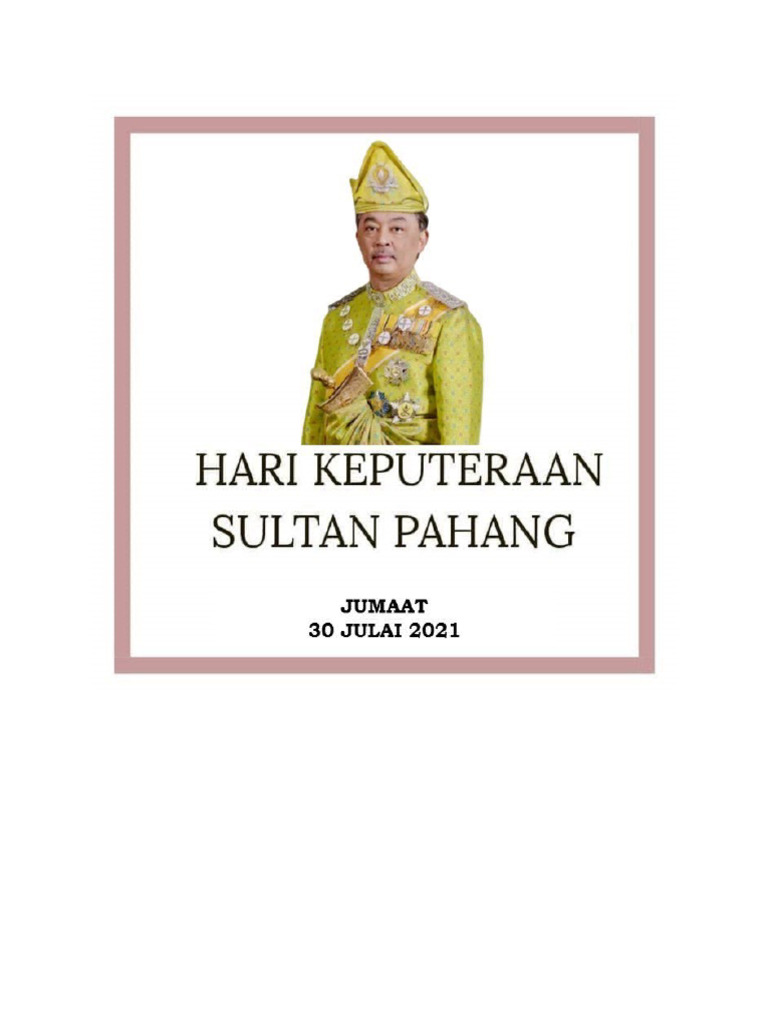 Cuti Keputeraan Sultan PHG | PDF