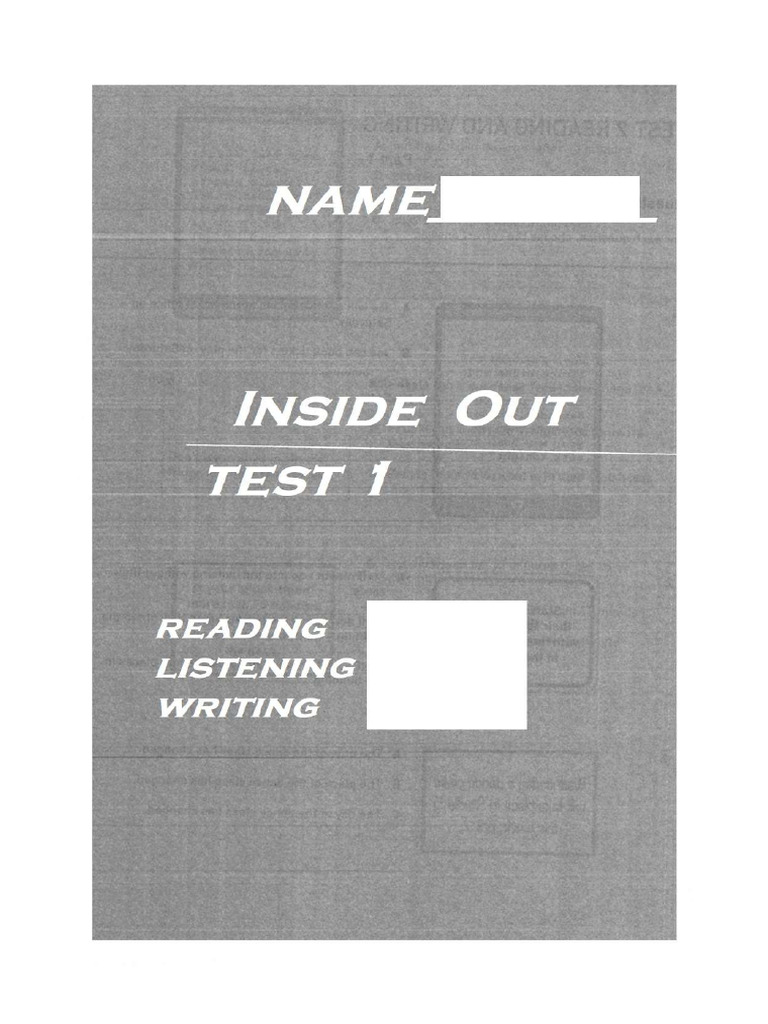 Inside Out TEST 1 Reading | PDF