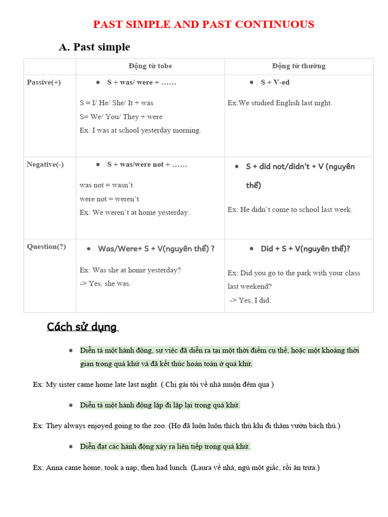 Past Simple and Past Continuous | PDF