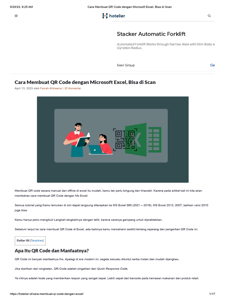 Cara Membuat Qr Code Dengan Microsoft Excel Bisa Di Scan Pdf