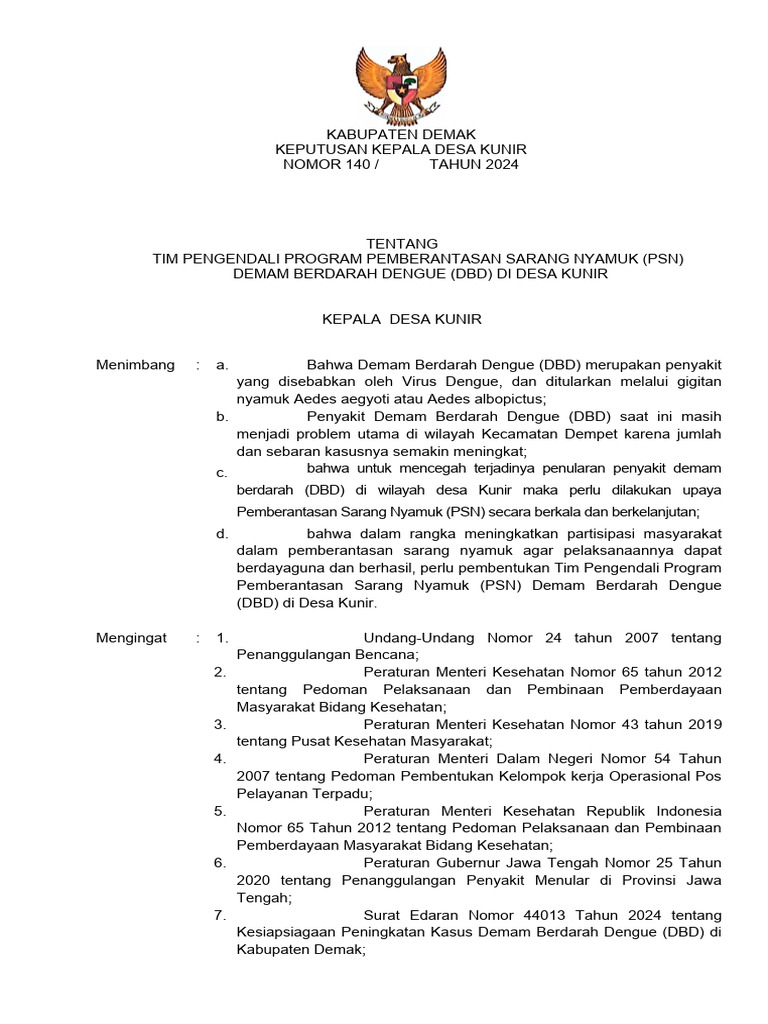 SK PSN Desa Kunir | PDF