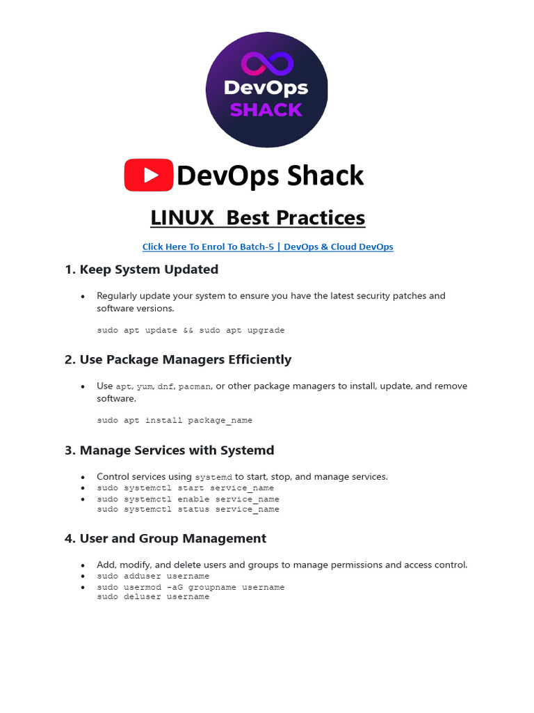 100 Linux Best Practices | PDF | Secure Shell | Proxy Server