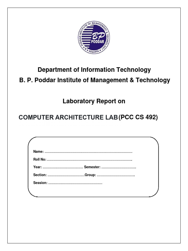 Computer Architecture Lab Report | PDF | Art | Computers