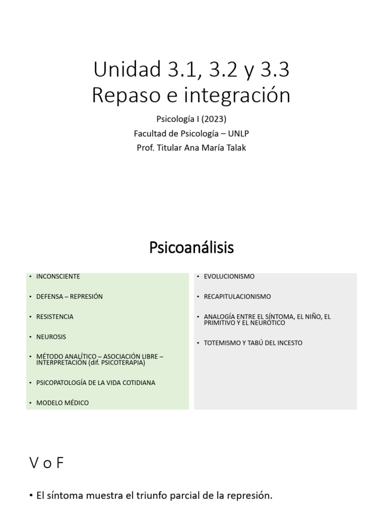 2023.teórico Repaso U3.1, U3.2 y U.3.3 | PDF | Sicología | Psicología cognitiva
