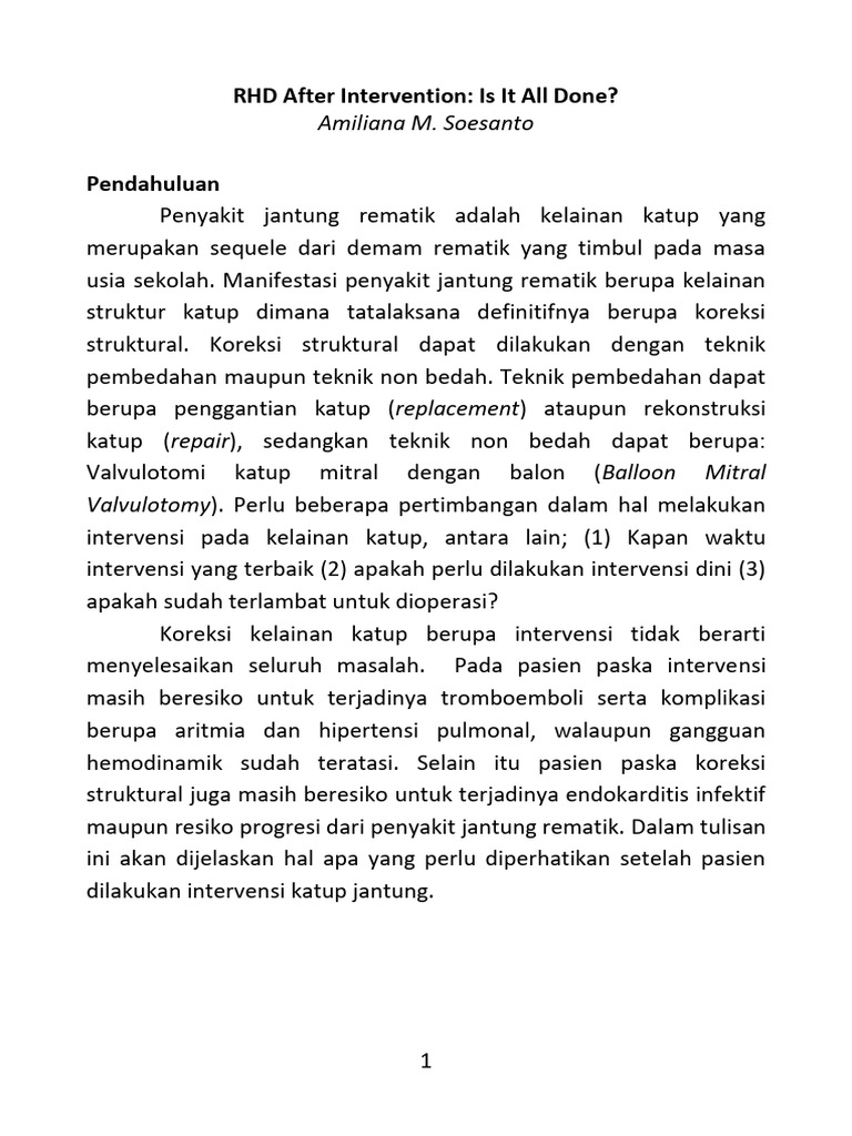 RHD After Intervention Is It All Done | PDF