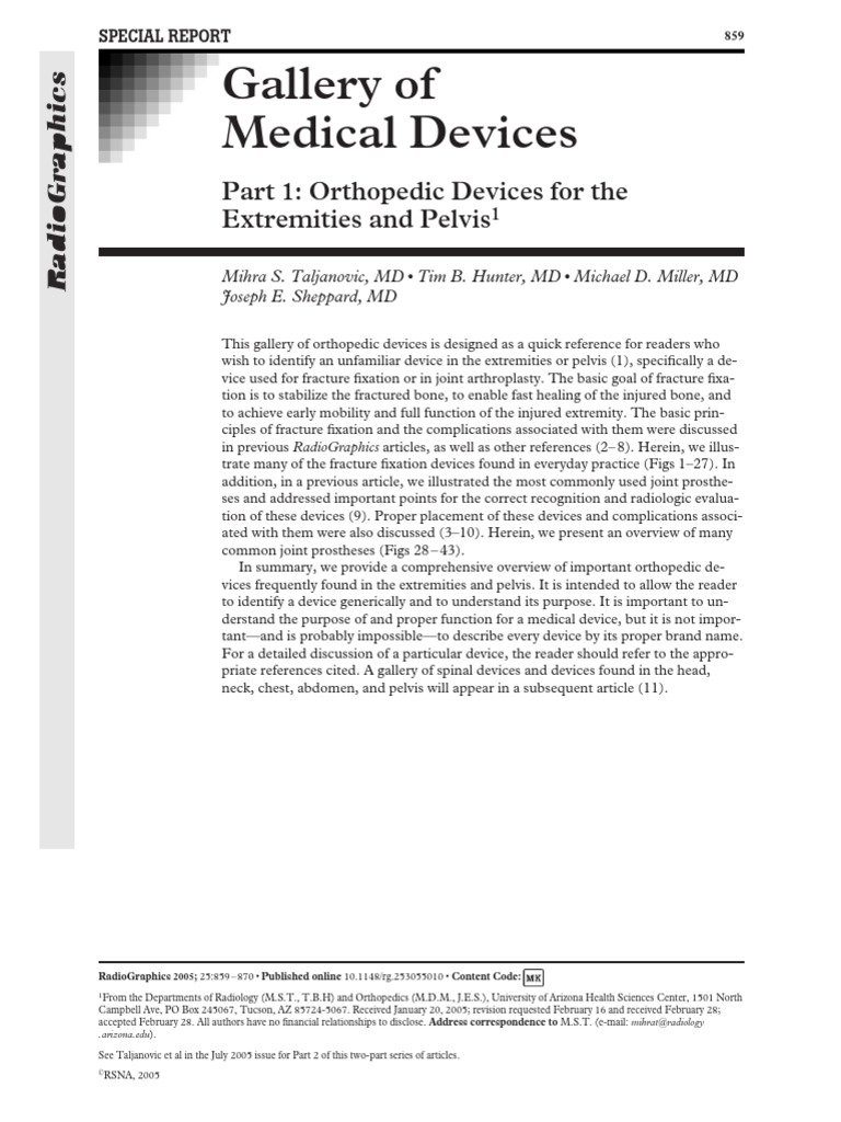 Gallery of Medical Devices | PDF | Hip | Knee