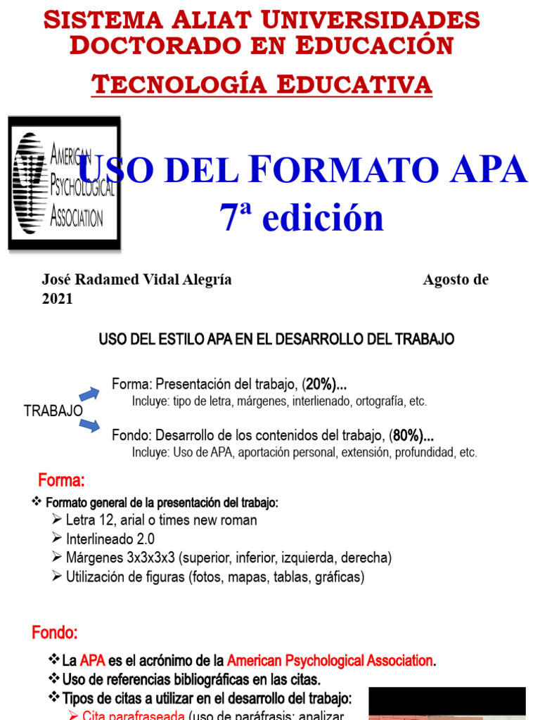Uso Del Estilo APA | PDF | Estilo apa