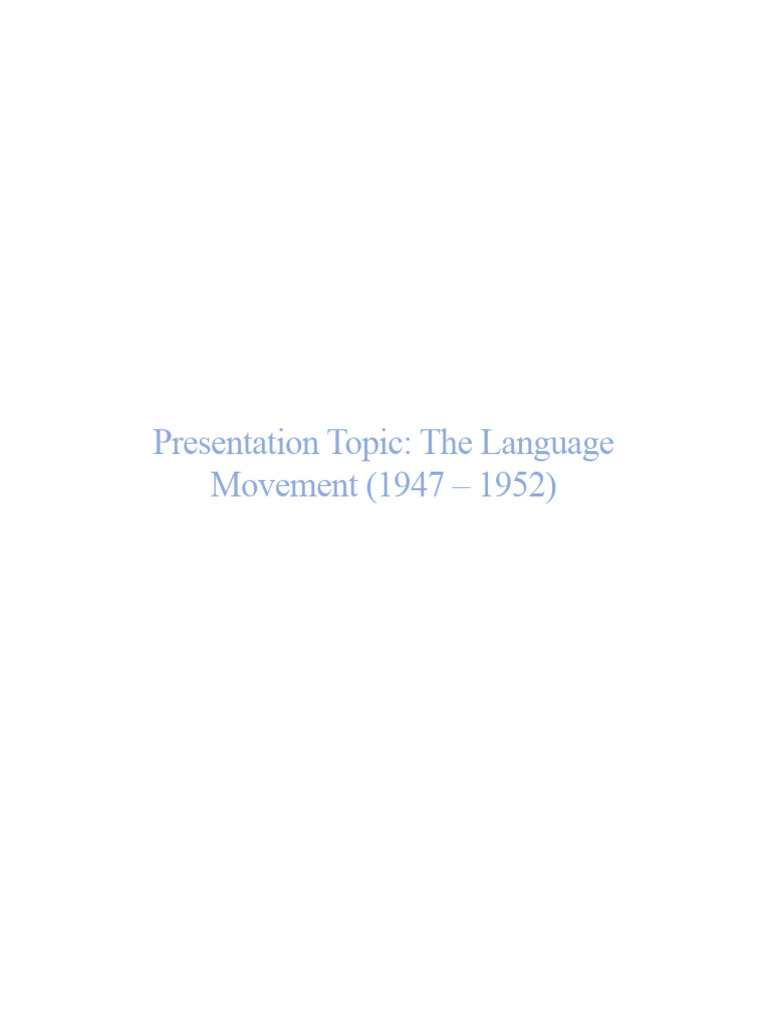 Language Movement (1947-1952) | PDF | Bangladesh | Bengal