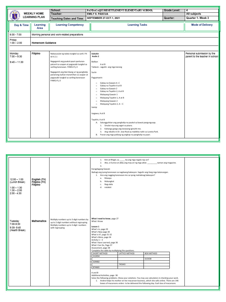 WHLP-Q1-WEEK-3 | PDF