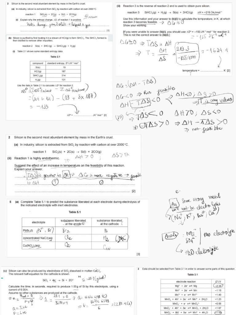 Entropy, Gibb Energy, Electrode Potential | PDF