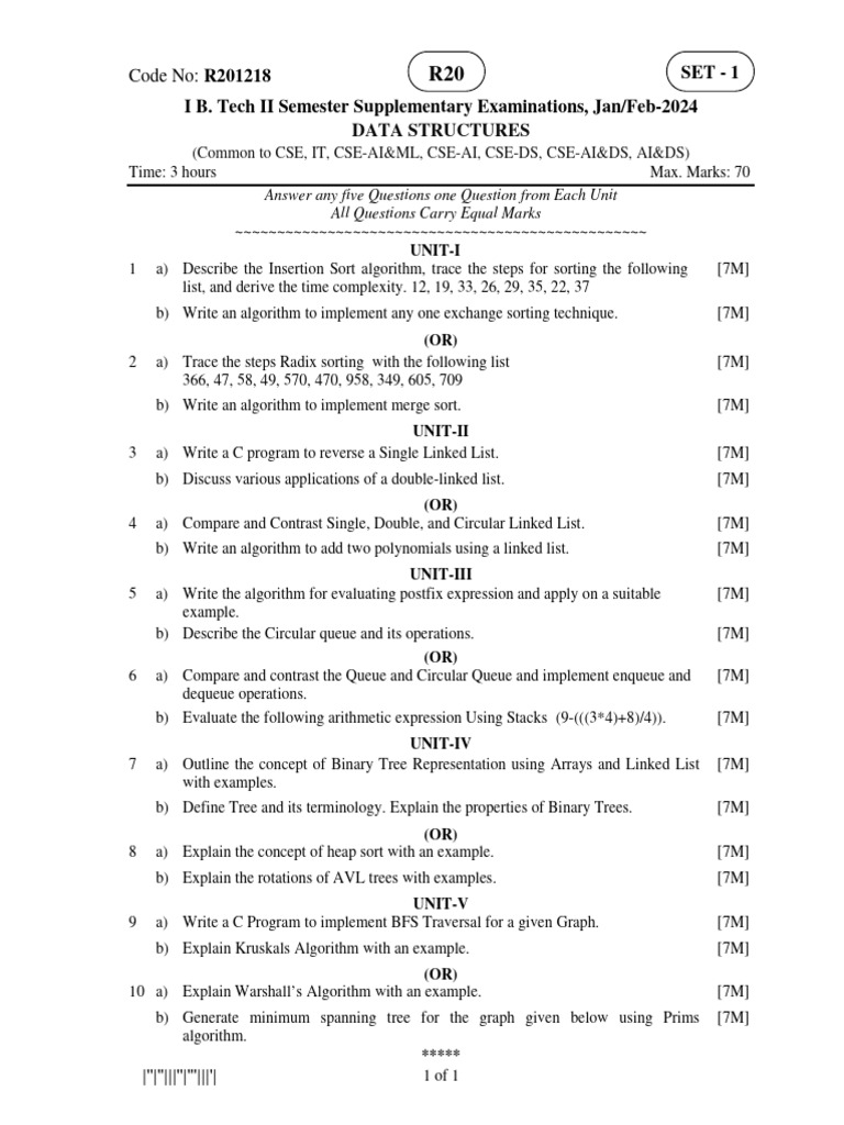 Data Structures Jan 2024 | PDF | Queue (Abstract Data Type) | Algorithms And Data Structures