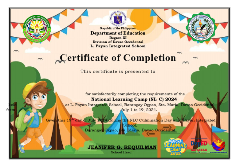 V2 NLC Certificate of Completion - Learner | PDF