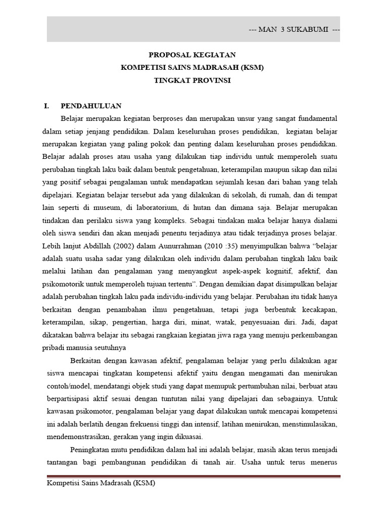 Proposal KSM Provinsi 2024 | PDF