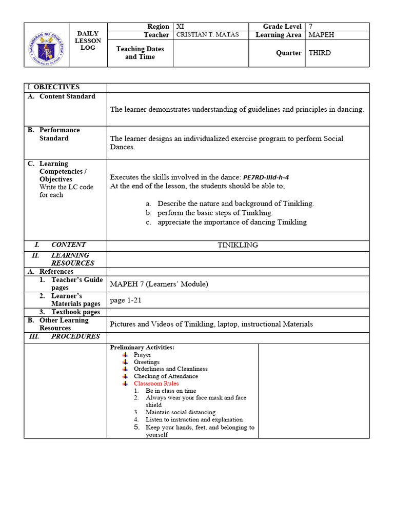 MAPEH LESSON PLAN GRADE 3 | PDF MAPEH LESSON PLAN GRADE 3 | PDF