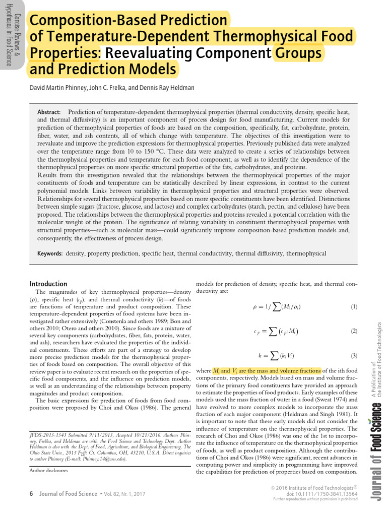 Composition-Based Prediction of Temperature-Dependent Thermophysical ...