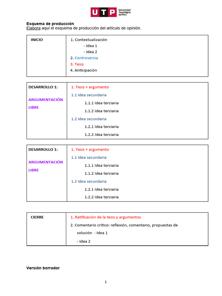 PC2 Esquema de Produccion | PDF | Métodos y materiales de enseñanza