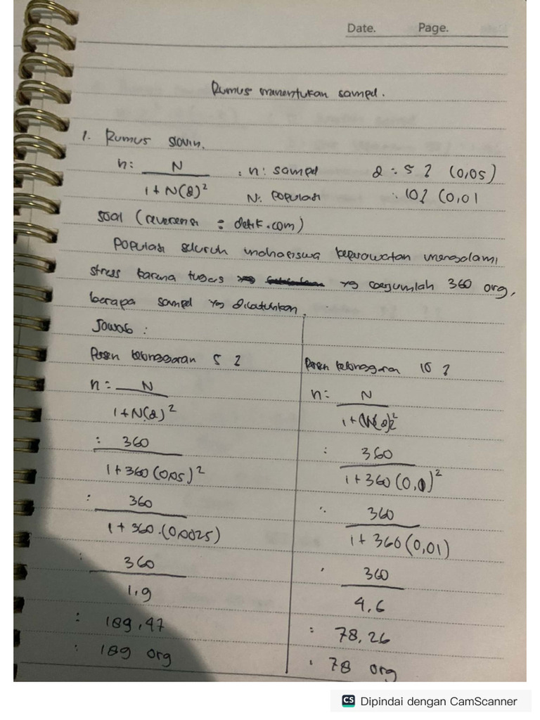 Tugas Rumus Sampel | PDF