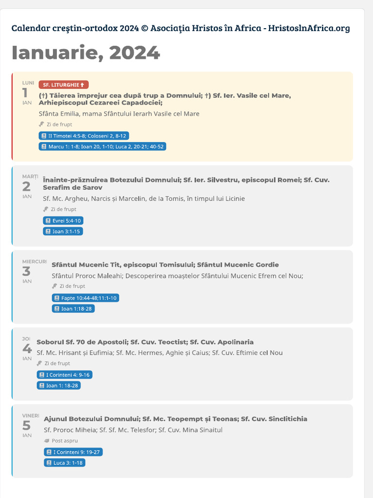Calendar-ortodox-2024 | PDF