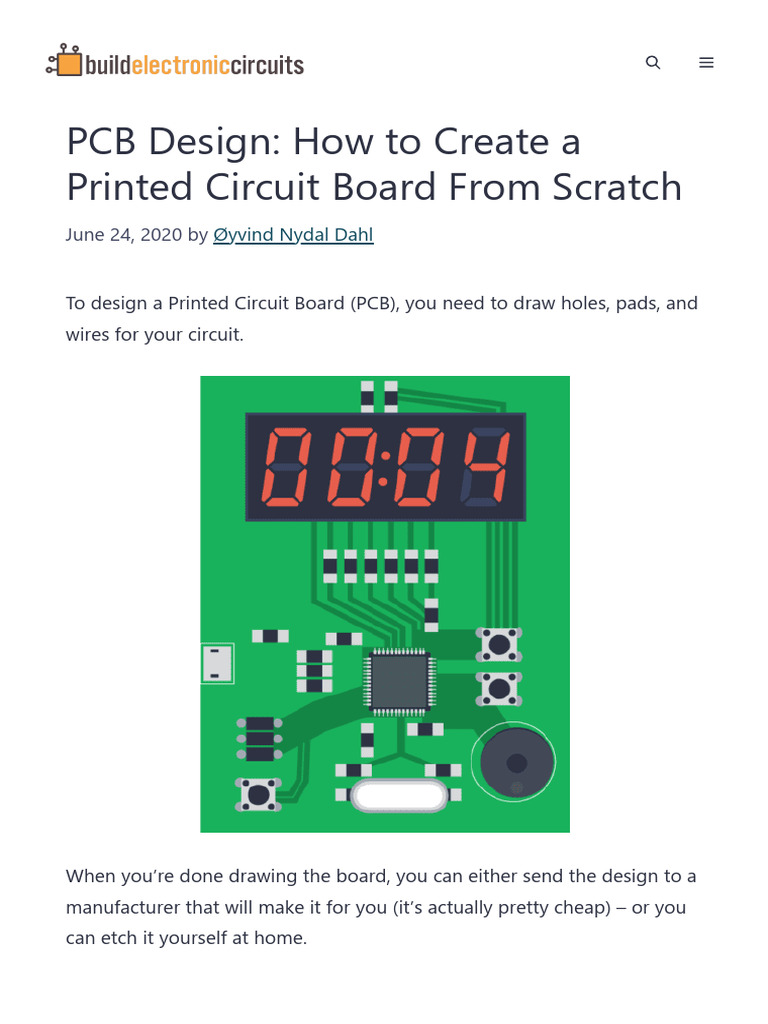 PCB Design - How To Create A Printed Circuit Board From Scratch | PDF ...
