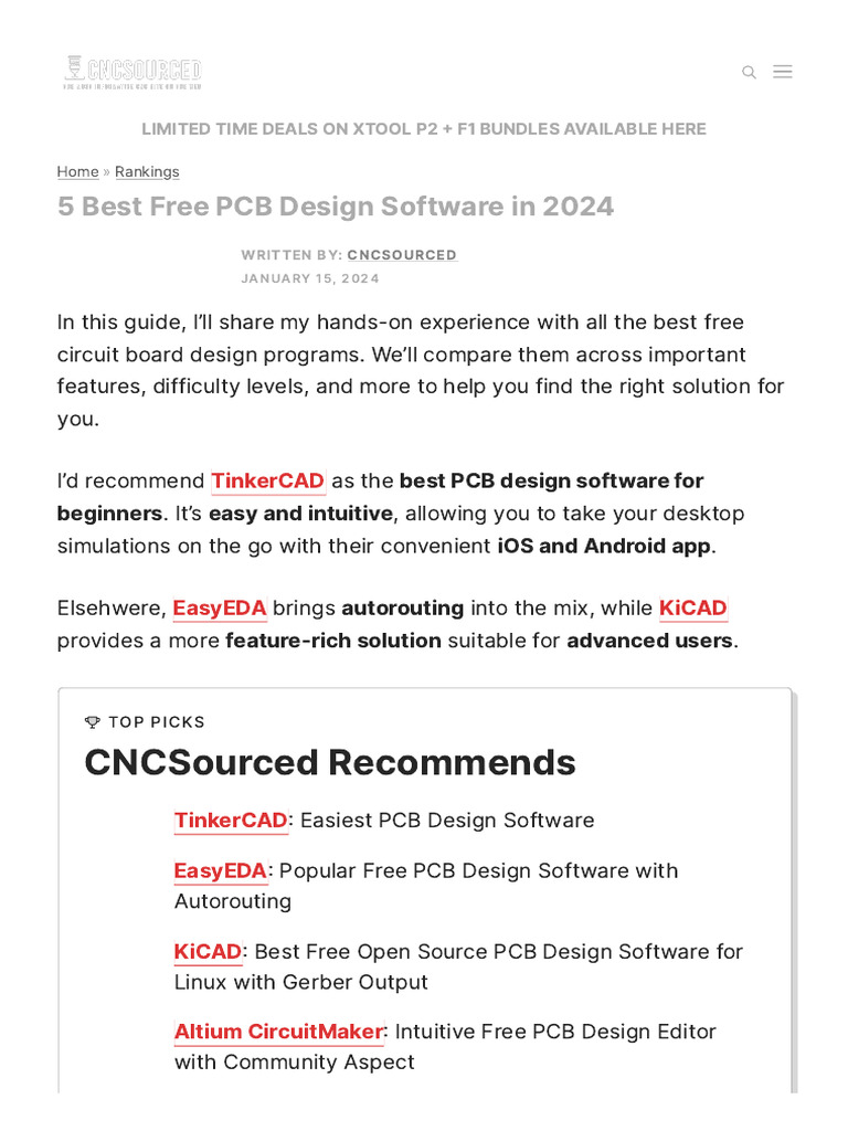 5 Best Free PCB Design Software in 2024 - CNCSourced | PDF | Computing ...
