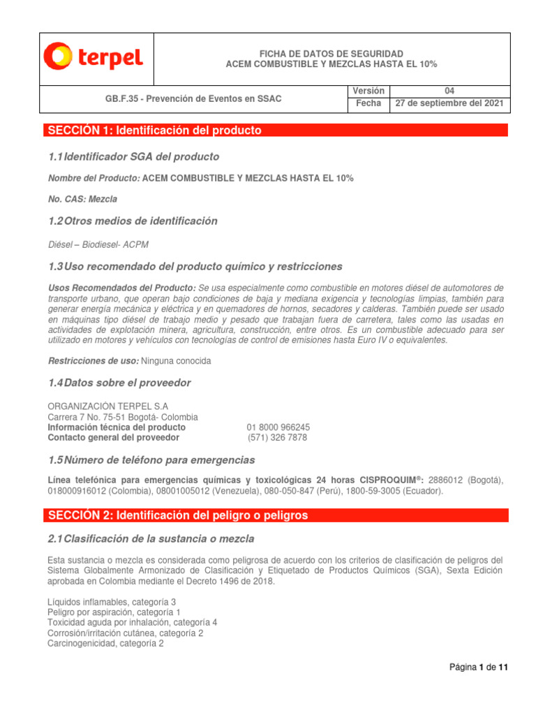 46. ACPM COMBUSTIBLE Y MEZCLAS HASTA EL 10 | Descargar gratis PDF ...