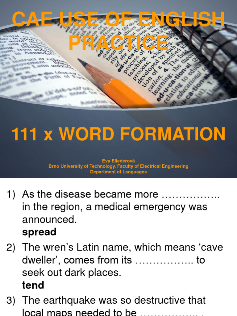 Cae Use of English Practice - 111 X Word Formation | PDF