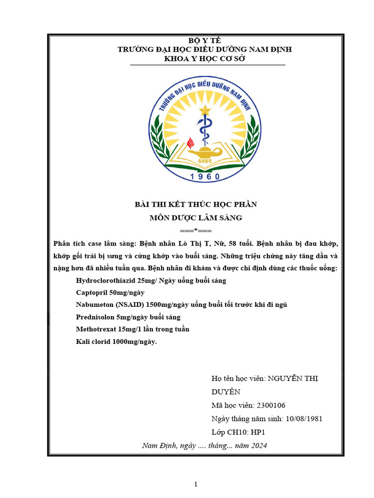 11 - NGUYỄN THỊ DUYÊN - CH10 HP1 | PDF