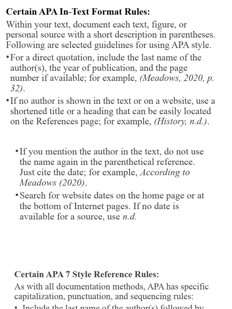 Presentation - APA 7 Style Matters | PDF | Apa Style | Citation