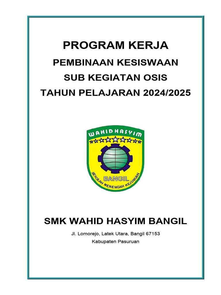 Program Kerja OSIS SMK 2024/2025 | PDF