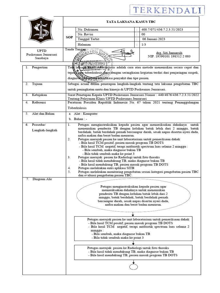 Sop Tata Laksana Kasus TB 1 | PDF