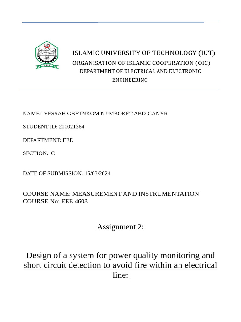 Measurement and Instrumentation Assignment 2 200021364 | PDF | Electrical Engineering ...