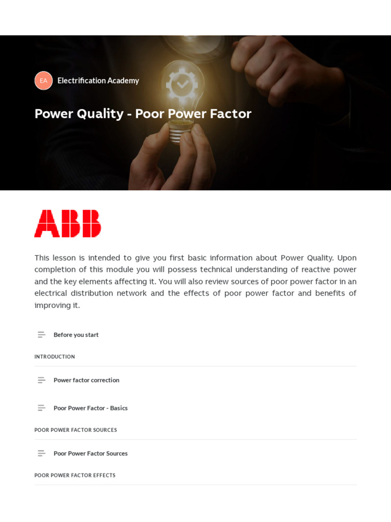 Understanding Poor Power Factor Basics | PDF | Electric Power | Ac Power