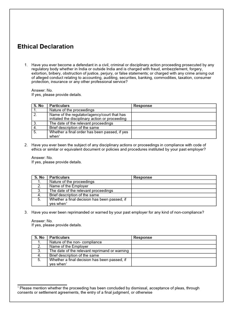 Ethical Declaration | PDF | Regulatory Compliance | Judiciaries