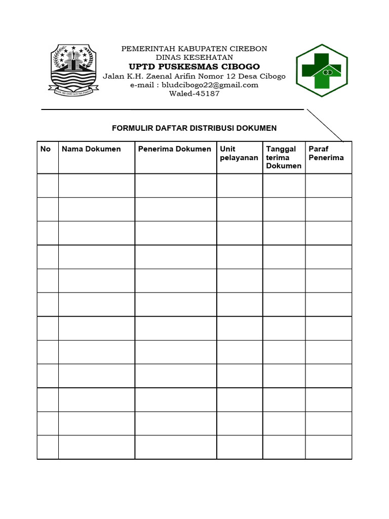Formulir Daftar Distribusi Dokumen | PDF