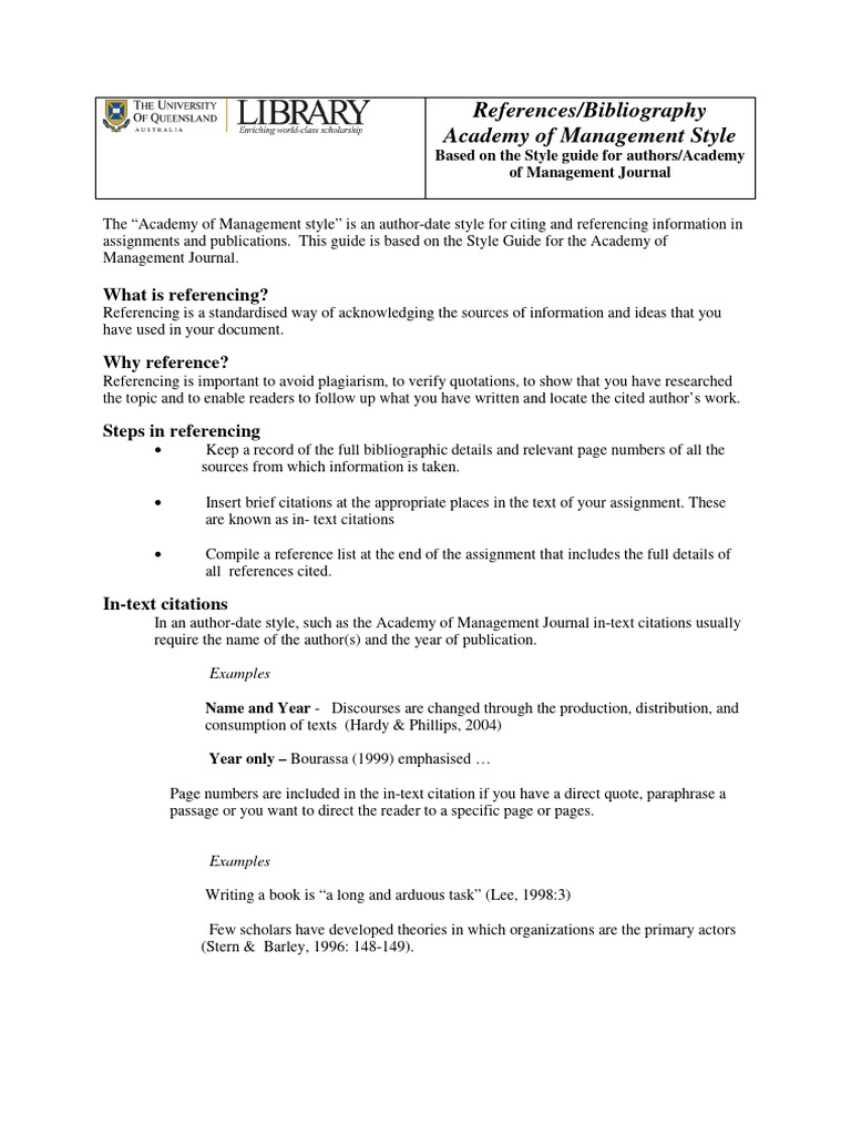 How To Do Referencing AMJ | PDF | Citation